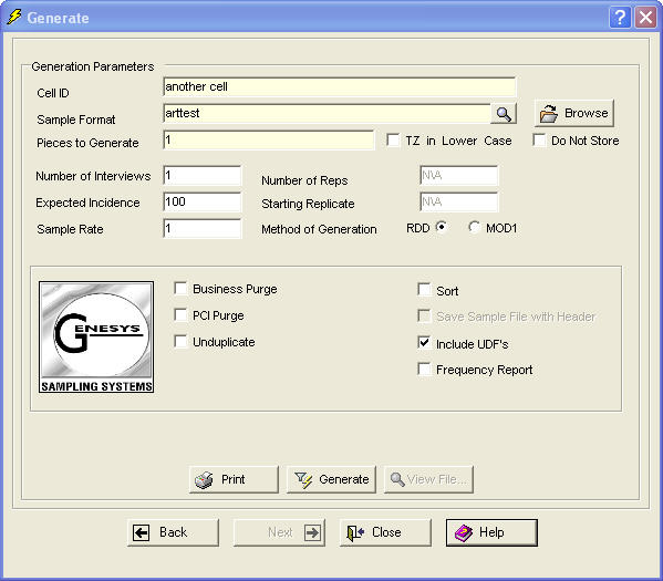 Generation of Sample