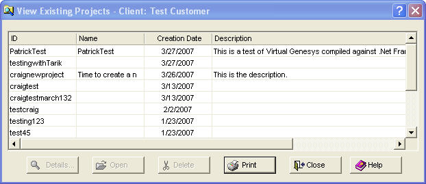 Delete Existing Project